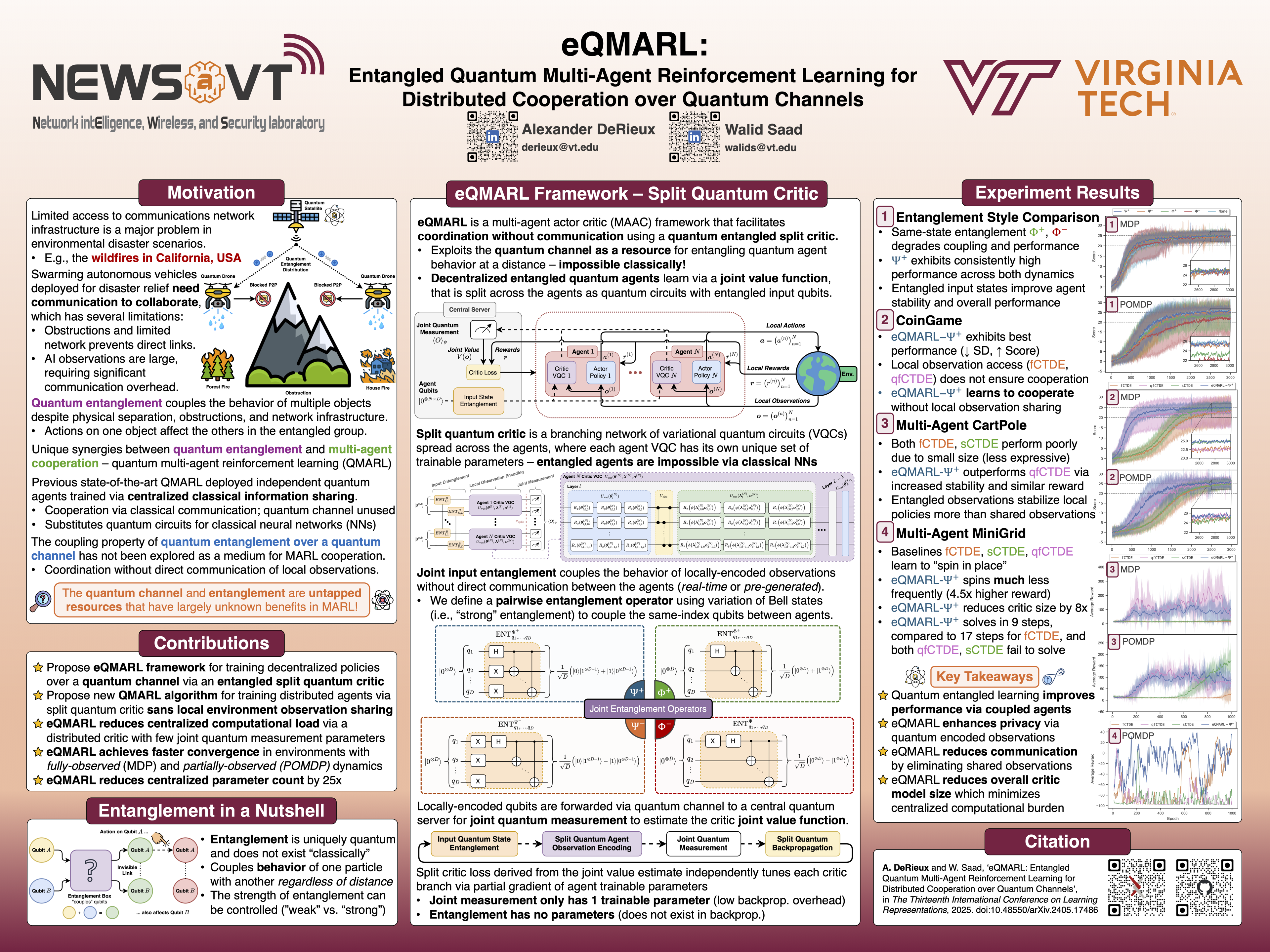 ICLR Poster eQMARL: Entangled Quantum Multi-Agent Reinforcement Learning for Distributed ...